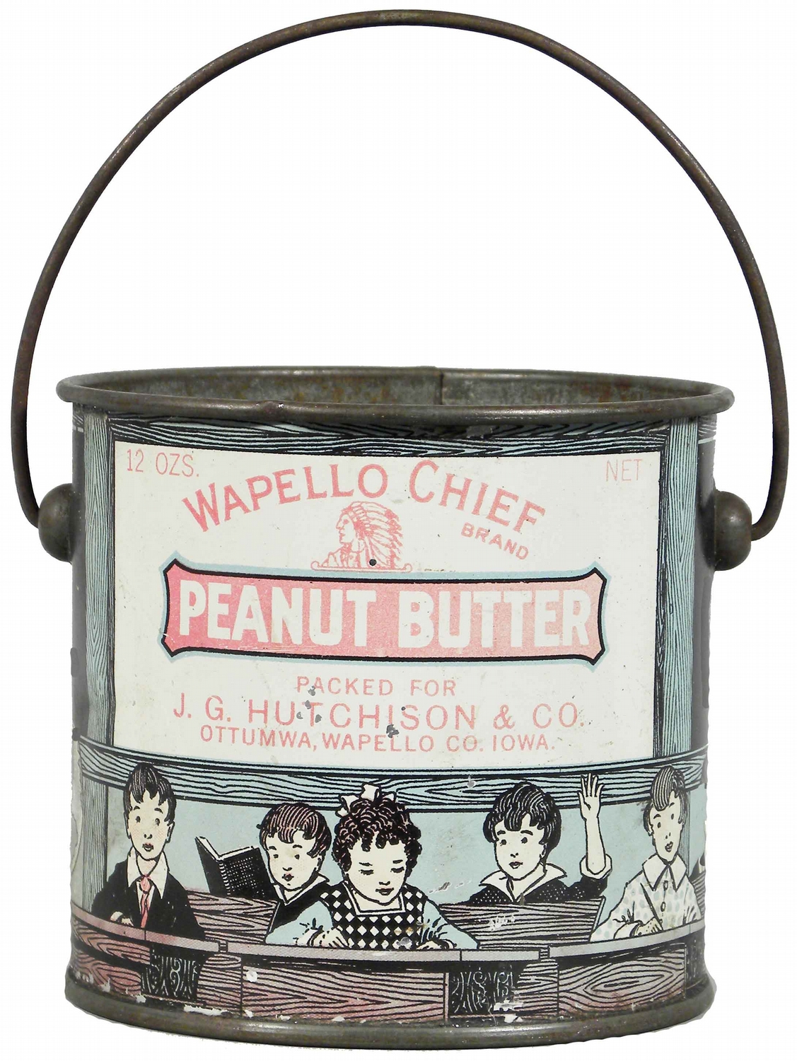 Wapello Chief Brand Peanut Butter Pail