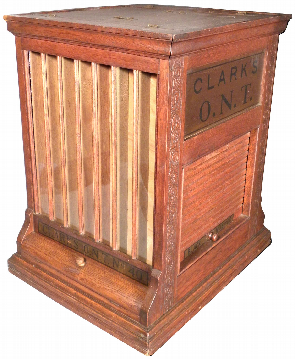 Clarks ONT Oak/Glass Spool Cabinet