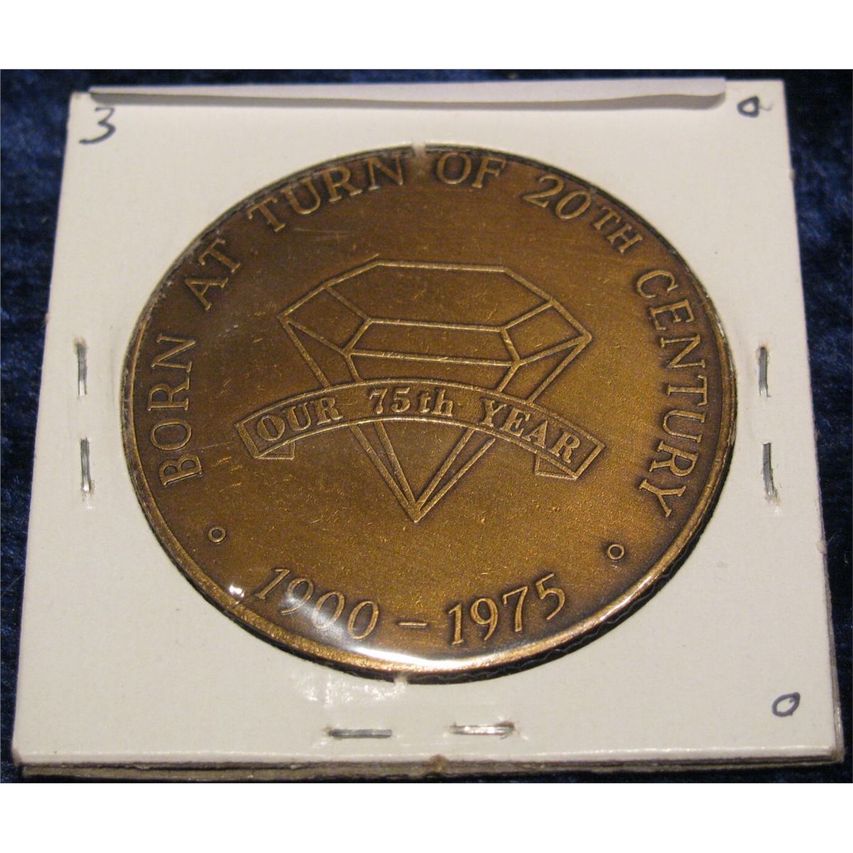 378. 1900-1975 Dike, Iowa Diamond Jubilee Medal. Brass. 39mm. BU.