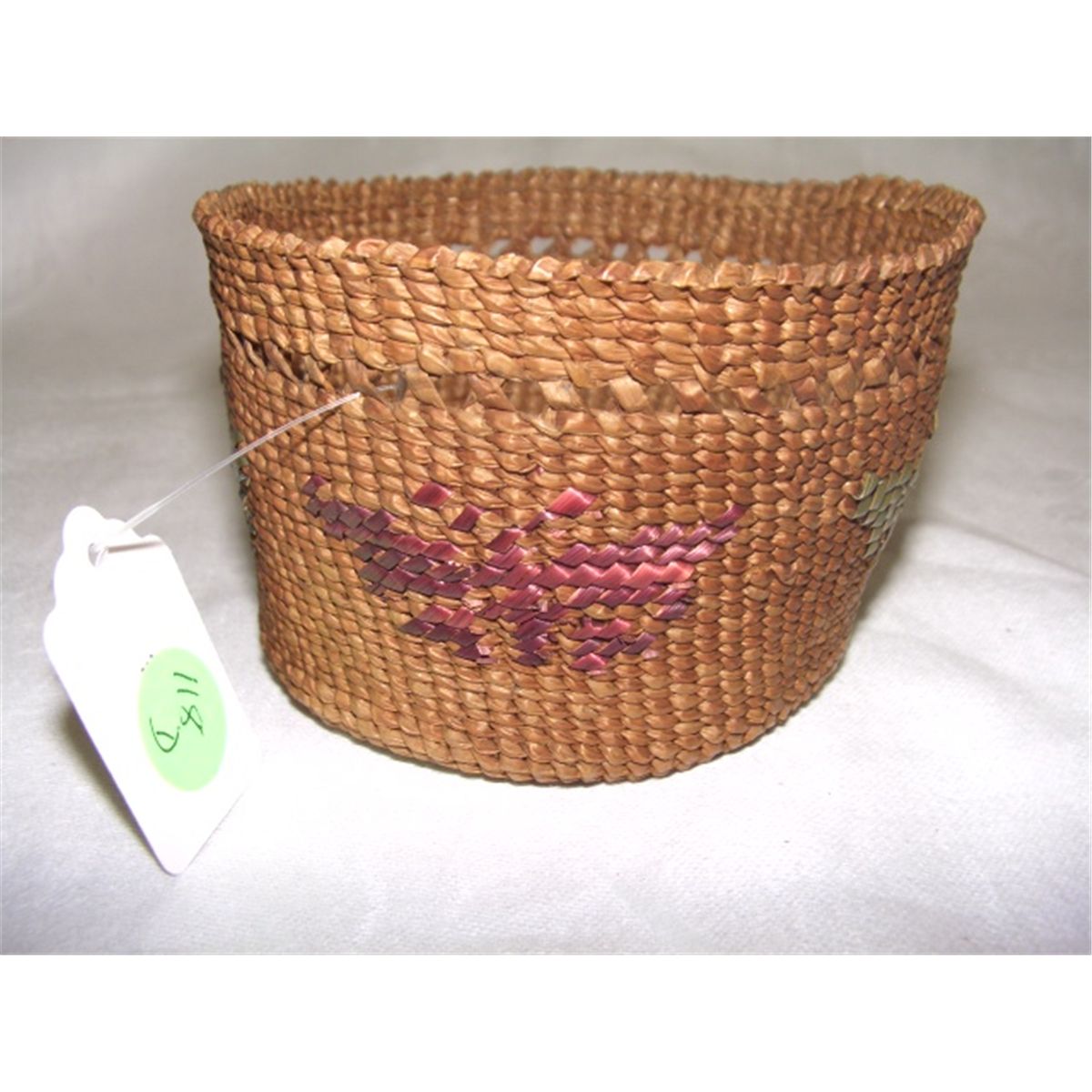 wonderful Native American handmade Tsimshian basket butterfly design 3x4
