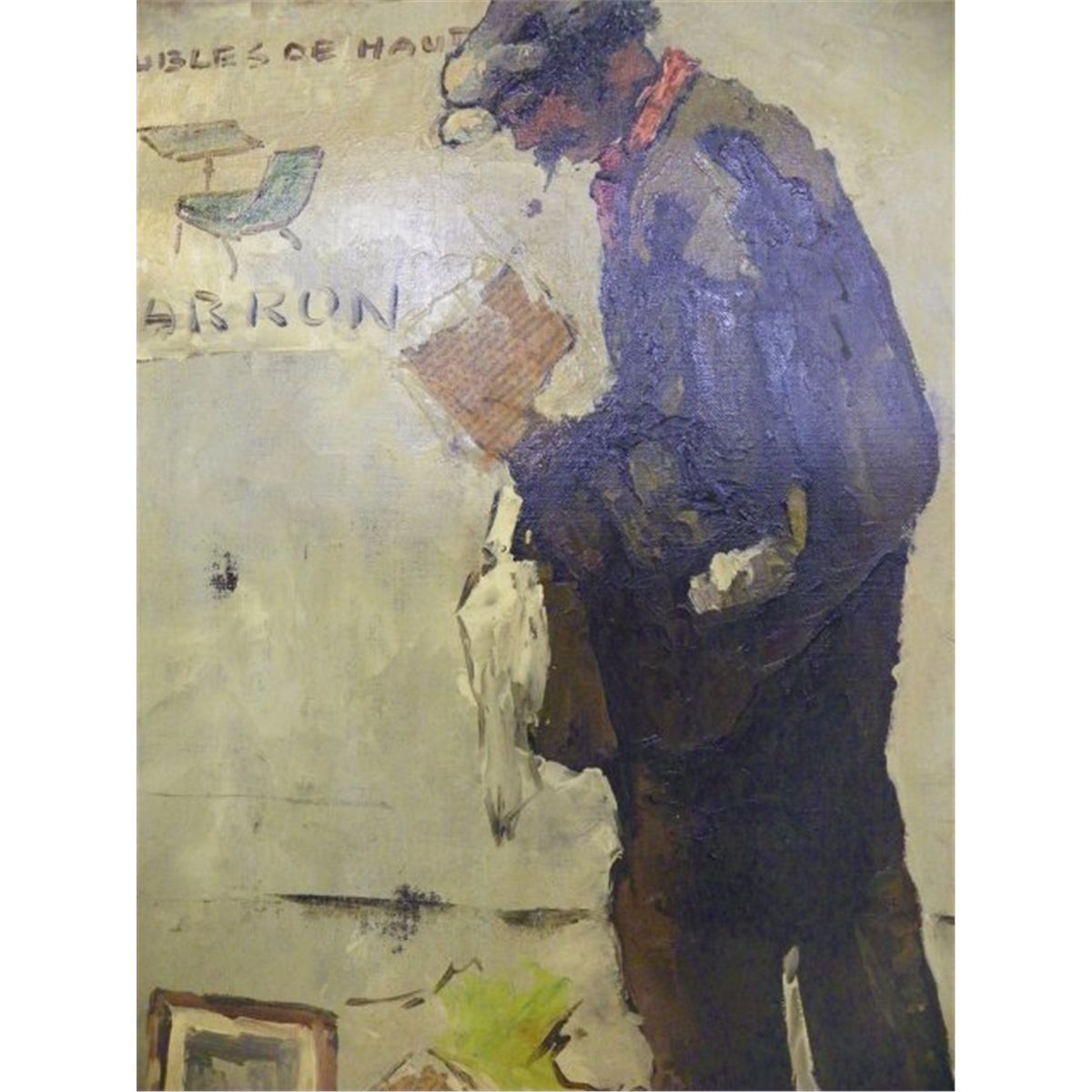 Unusual oil painting signed C. Wilton