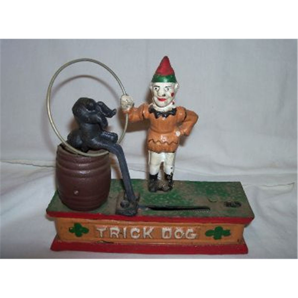 MWF1211 Vintage Trick Dog Cast Iron Mechanical Bank,