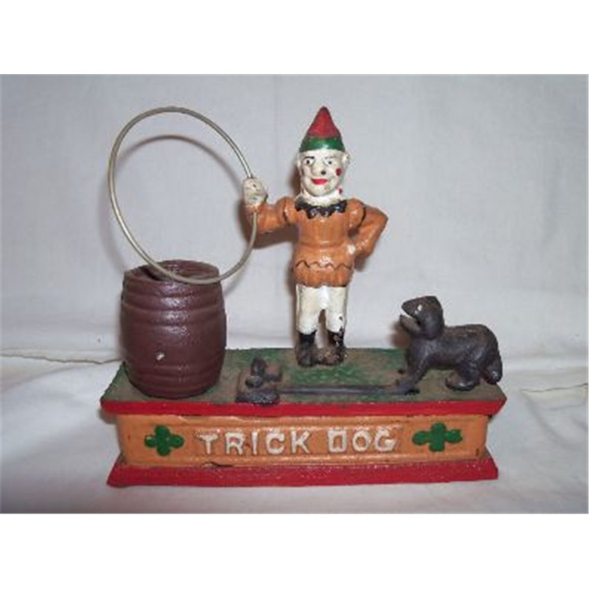 MWF1211 Vintage Trick Dog Cast Iron Mechanical Bank,