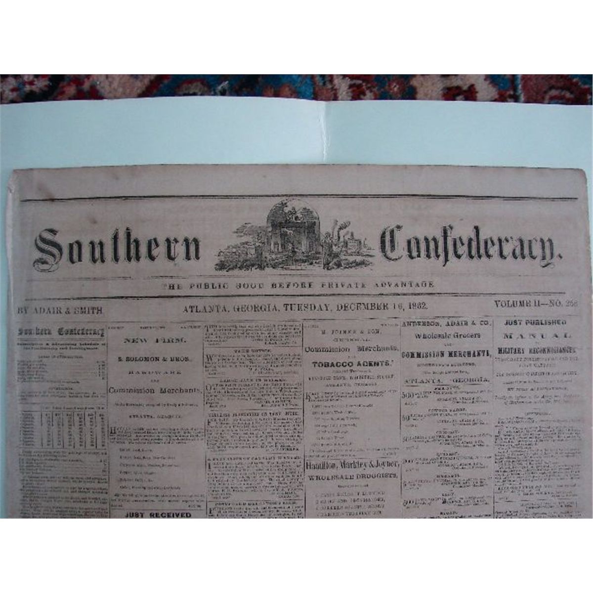 SOUTHERN CONFEDERATE NEWS PAPER