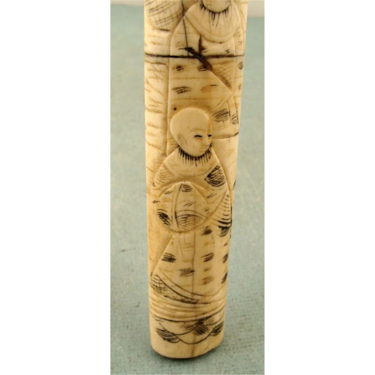 Vintage Japanese Carved Ox Bone Sword Knife