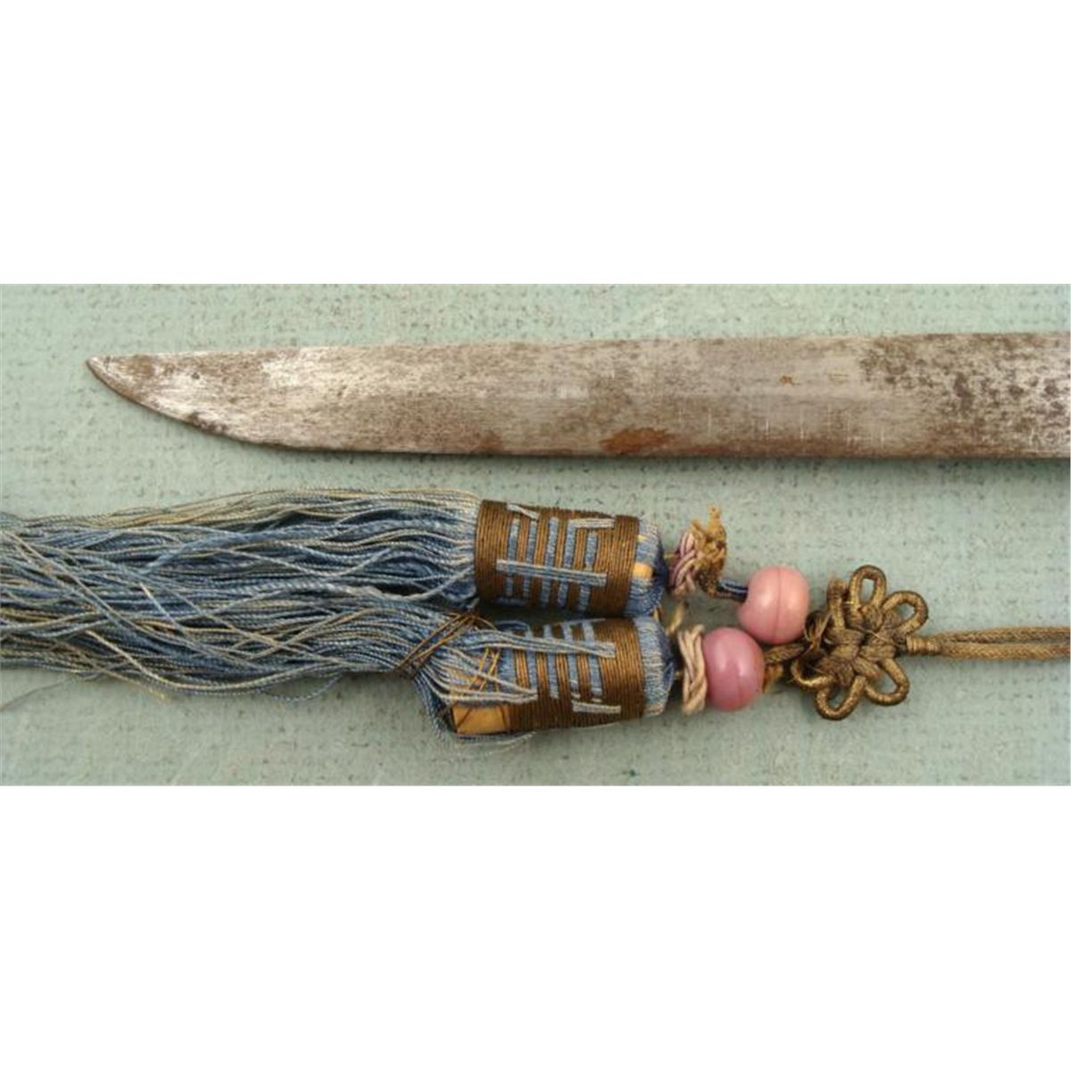 Vintage Japanese Carved Ox Bone Sword Knife