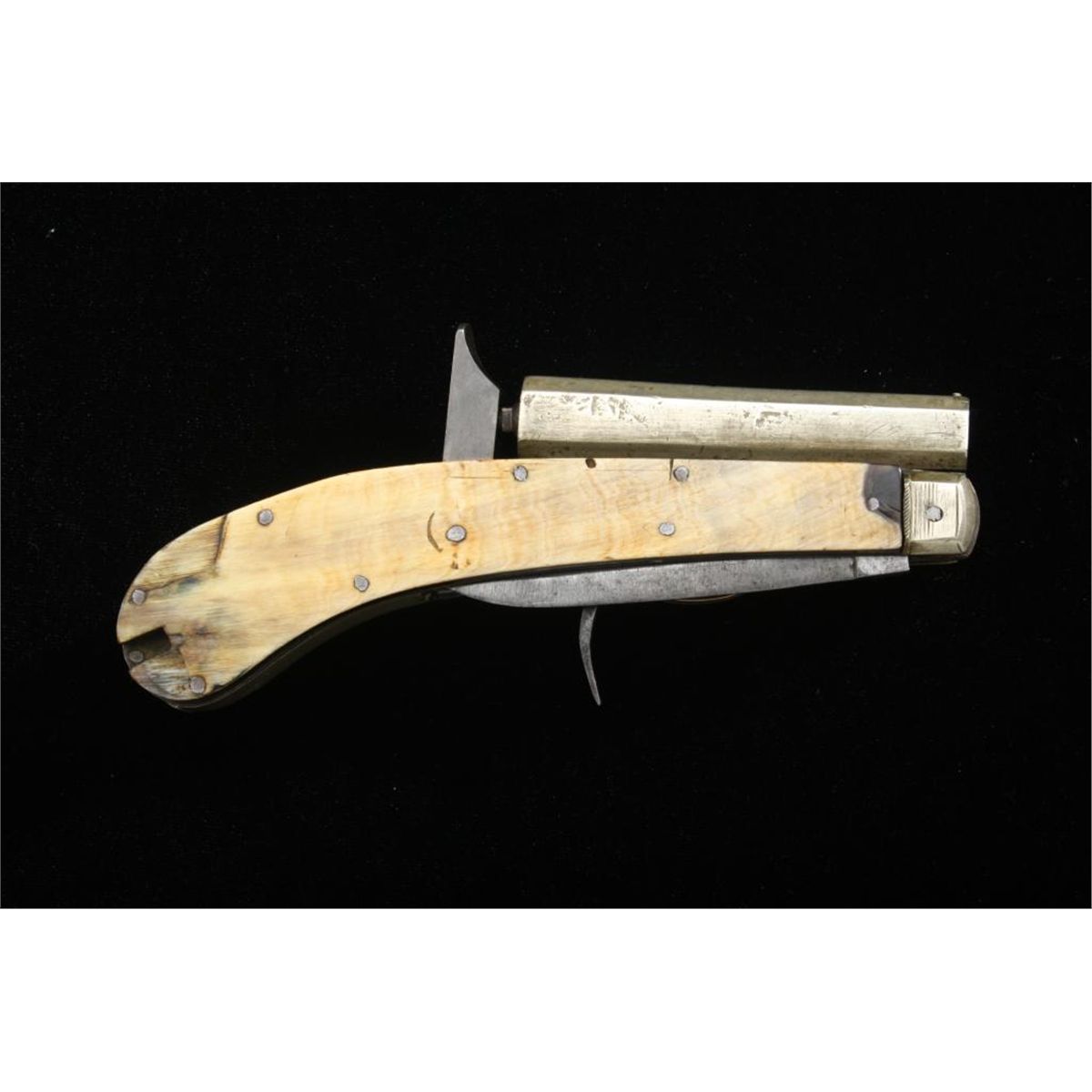 Antique knife pistol by James Rodgers of Sheffield, .30 cal., 3-1/2 ...