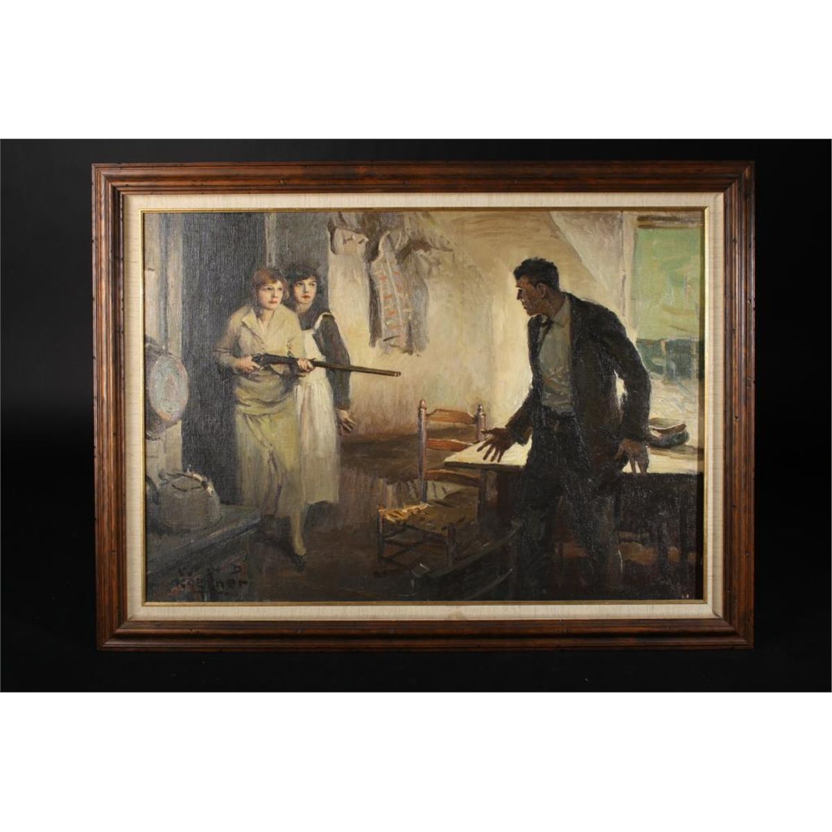 Original oil painting on board signed lower left WHD Koerner. 28”x40 ...