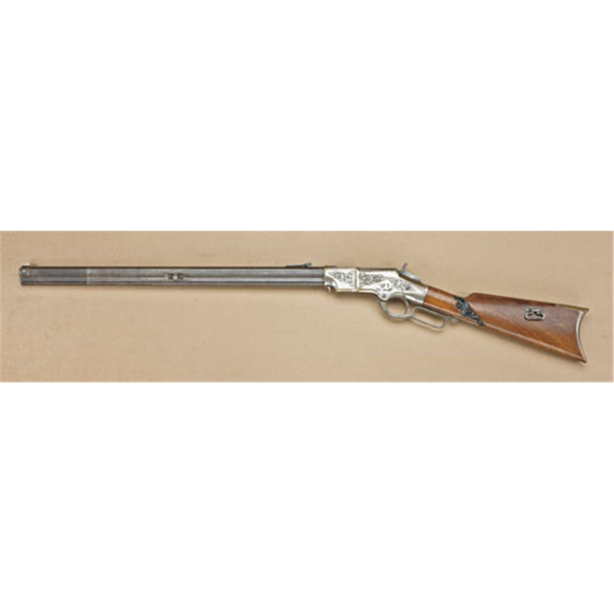 Original engraved 1860 Henry rifle, .44 Henry rimfire, blue and plated ...