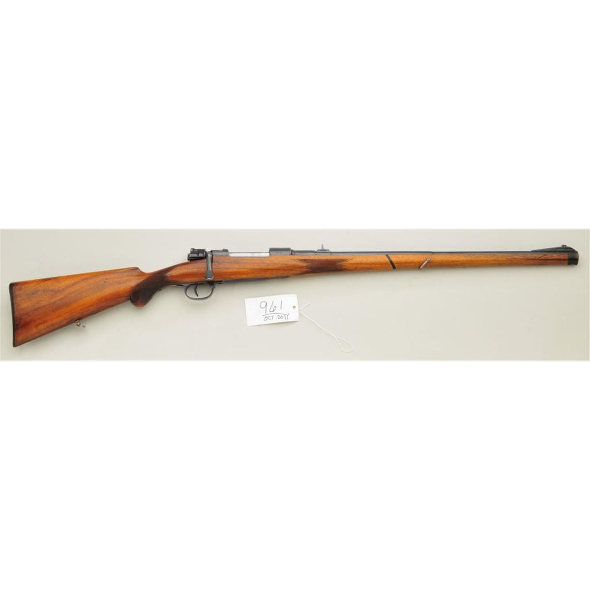 Sporterized Mauser bolt-action rifle, 9mm cal., 23” barrel marked “L ...