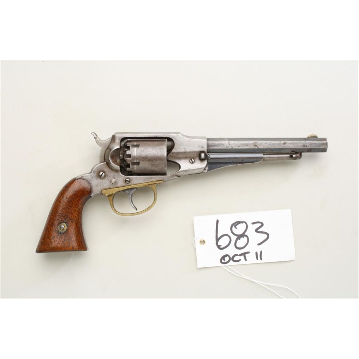 Remington-Rider DA New Model Belt revolver, .36 cal., 6-1/2” octagon ...