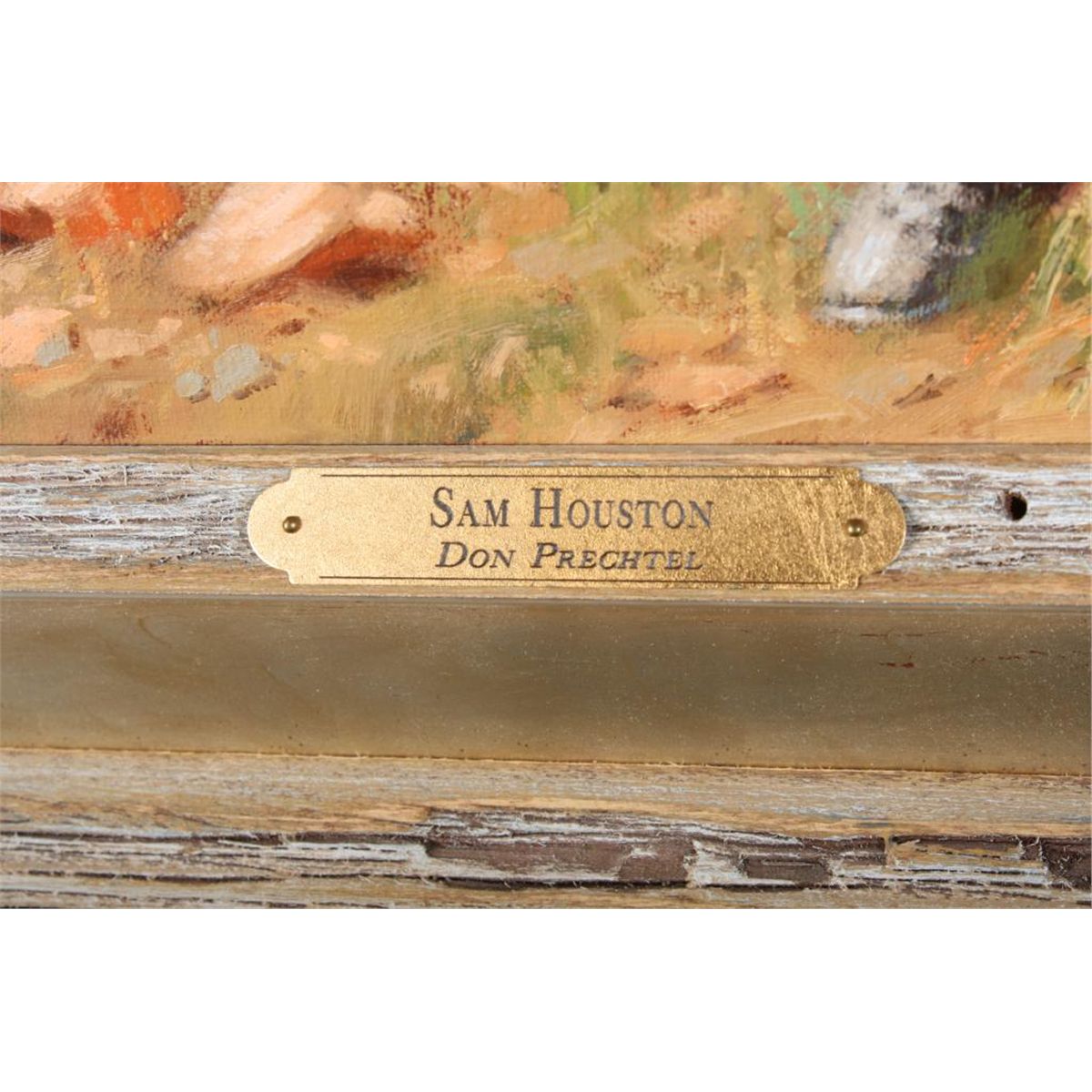 Original oil painting on board portraying Sam Houston at the Alamo ...