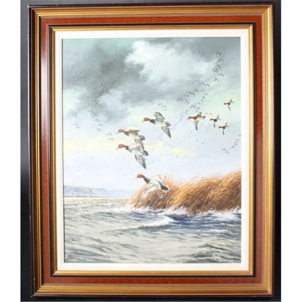 Original oil painting on board entitled Red Heads by noted wildlife ...