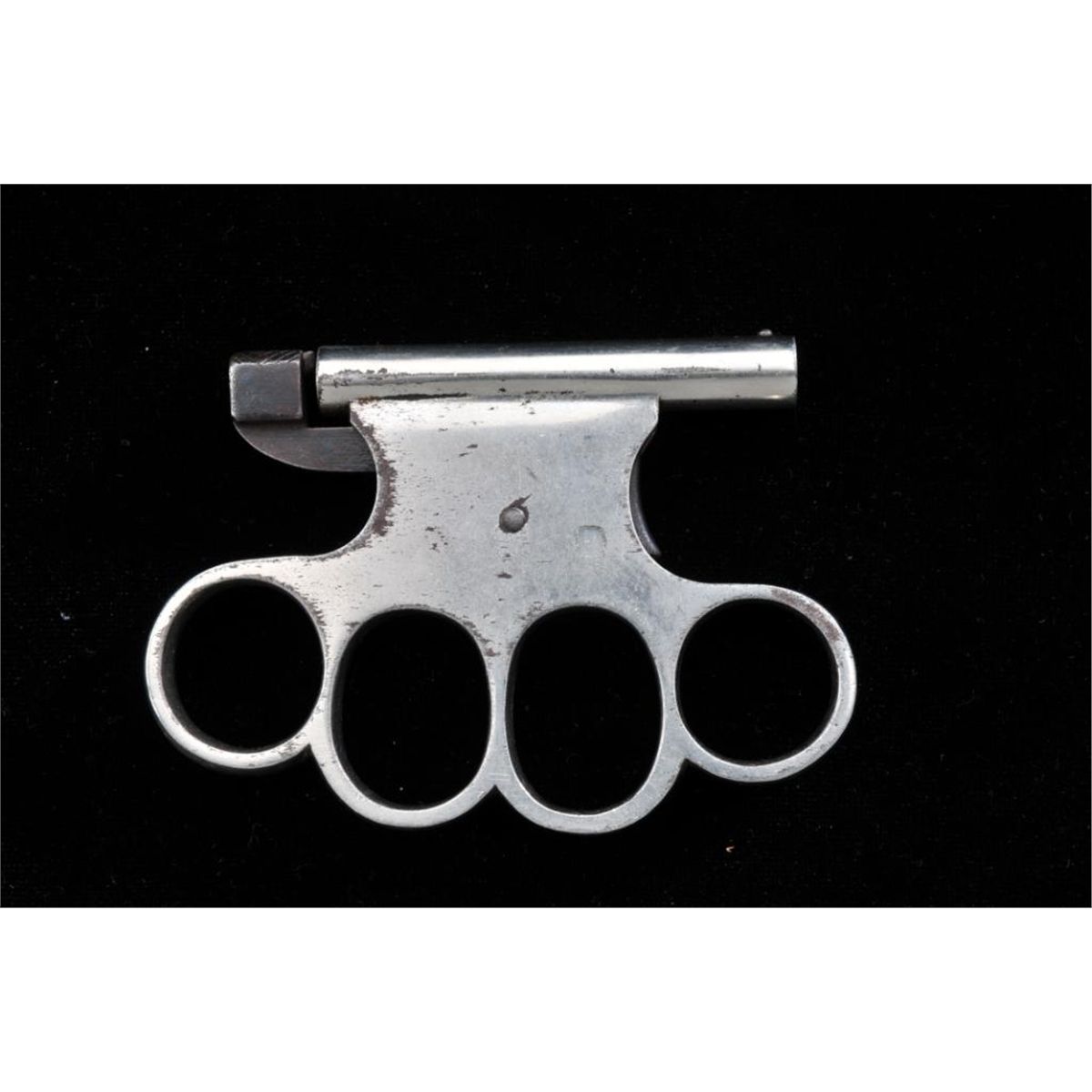 19th century 5mm rimfire oddity pistol or knuckle gun, nickel over iron ...