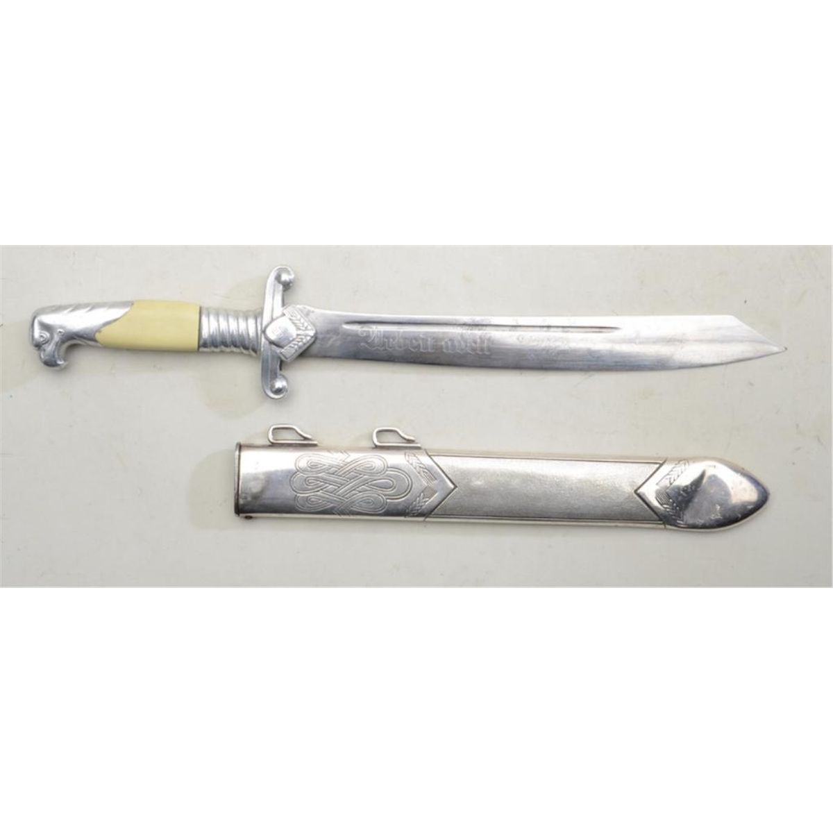 German nazi RAD Officer’s Dagger and sheath approx. 15” overall with ...