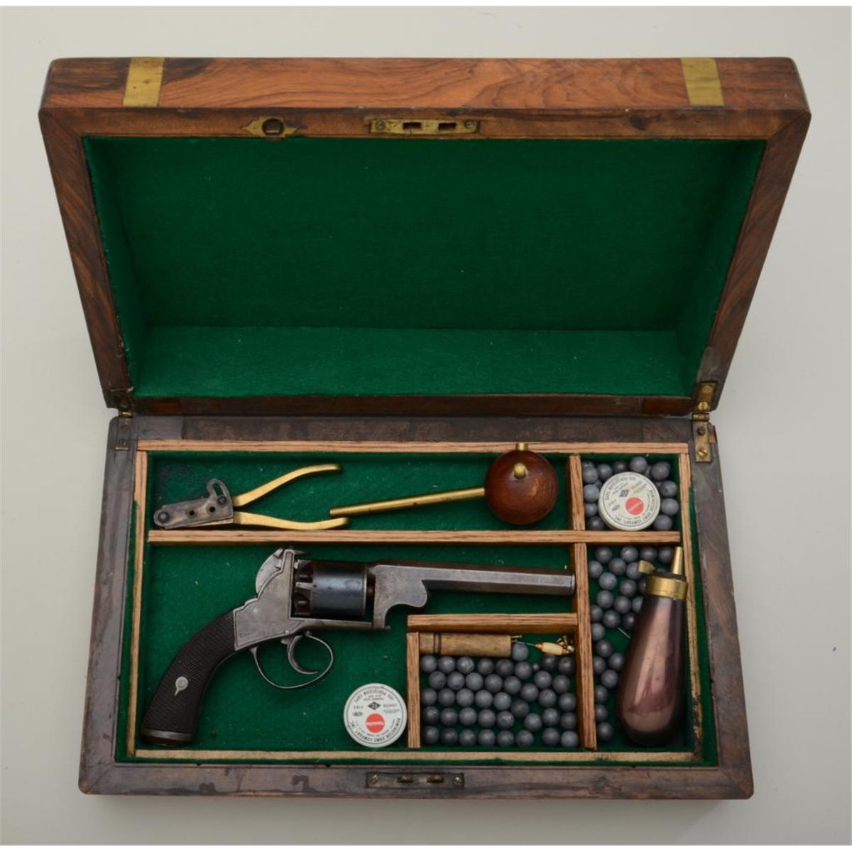 Adams DA percussion revolver, .41 cal., 5-1/4” octagon barrel, blue ...