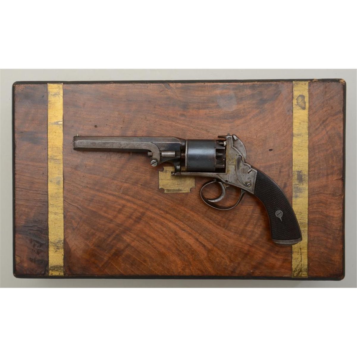 Adams DA percussion revolver, .41 cal., 5-1/4” octagon barrel, blue ...