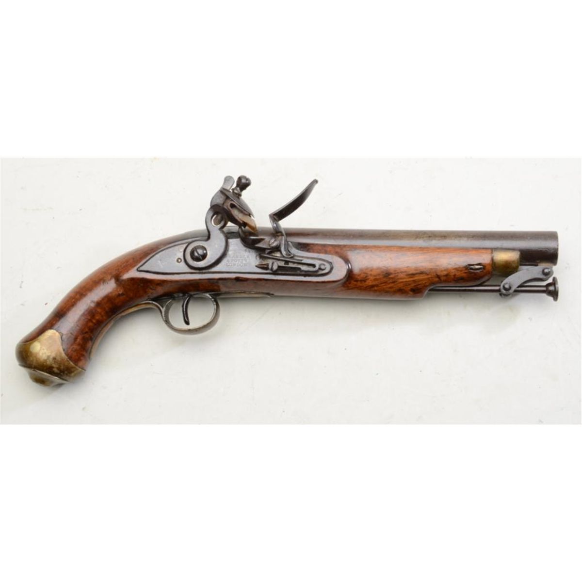 Flintlock horse pistol by Brander & Potts, London, .70 cal., 9” barrel ...