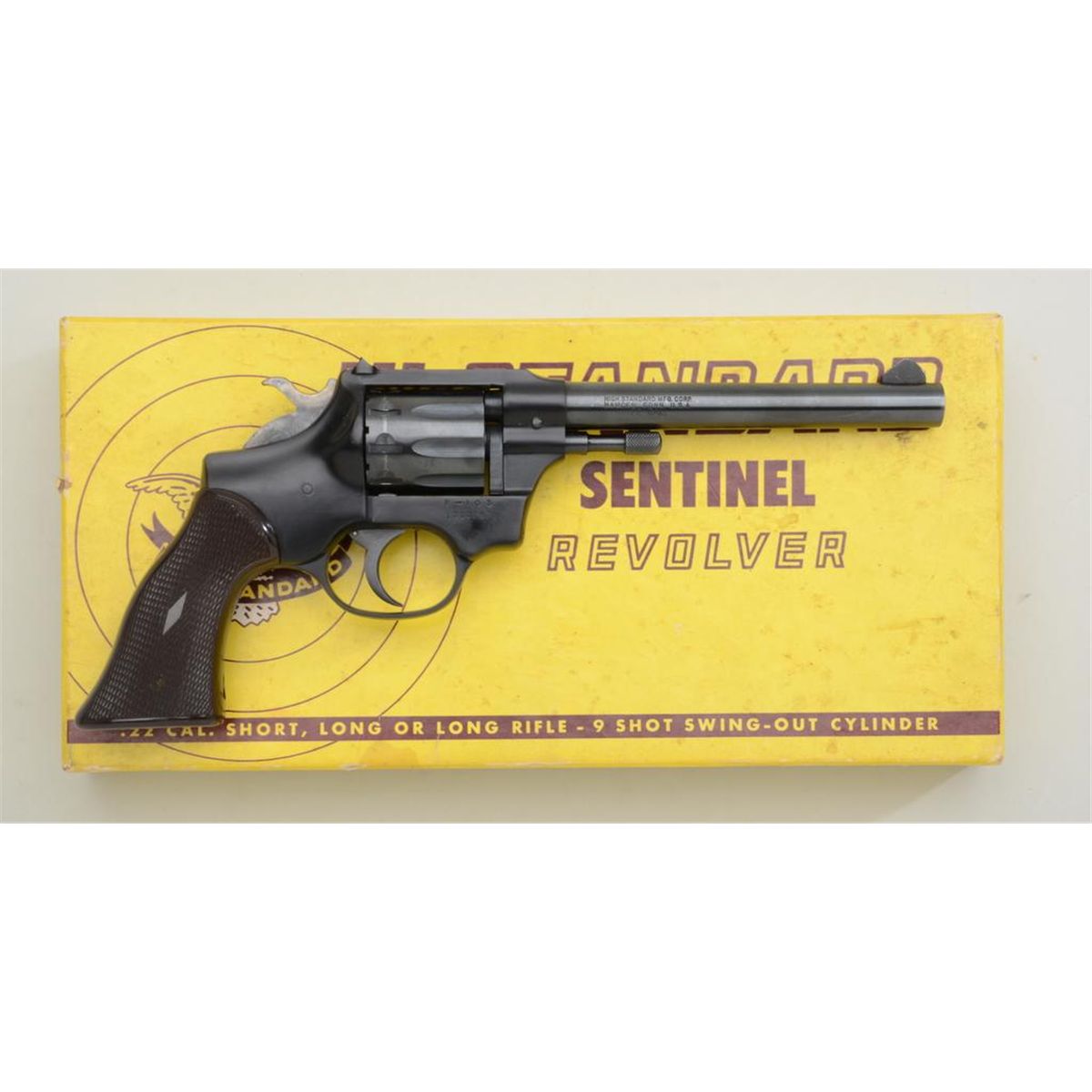High Standard Sentinel Model DA revolver in factory yellow and maroon ...