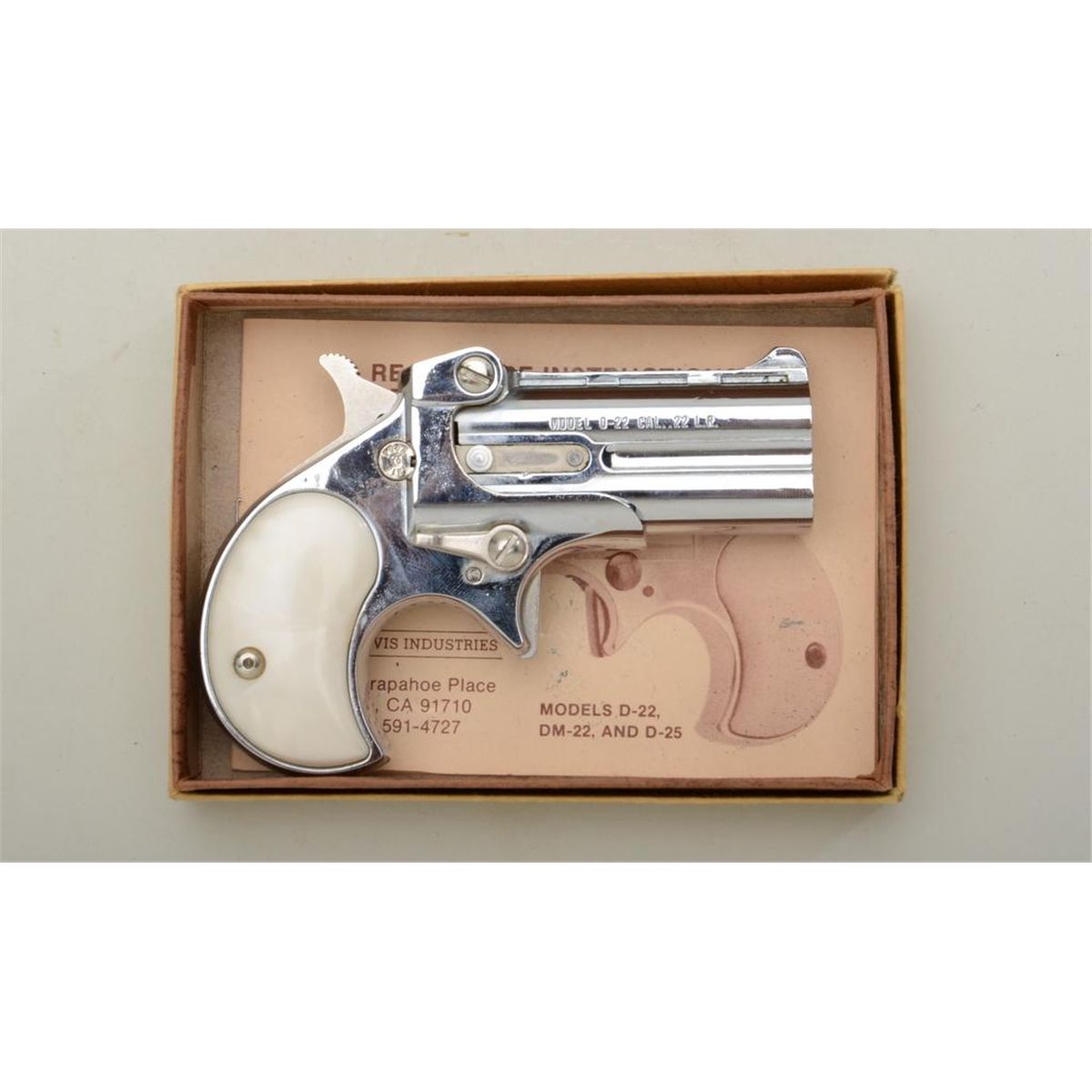 Davis Industries Model D-22 O/U derringer, .22LR cal., 2-1/2” barrels ...
