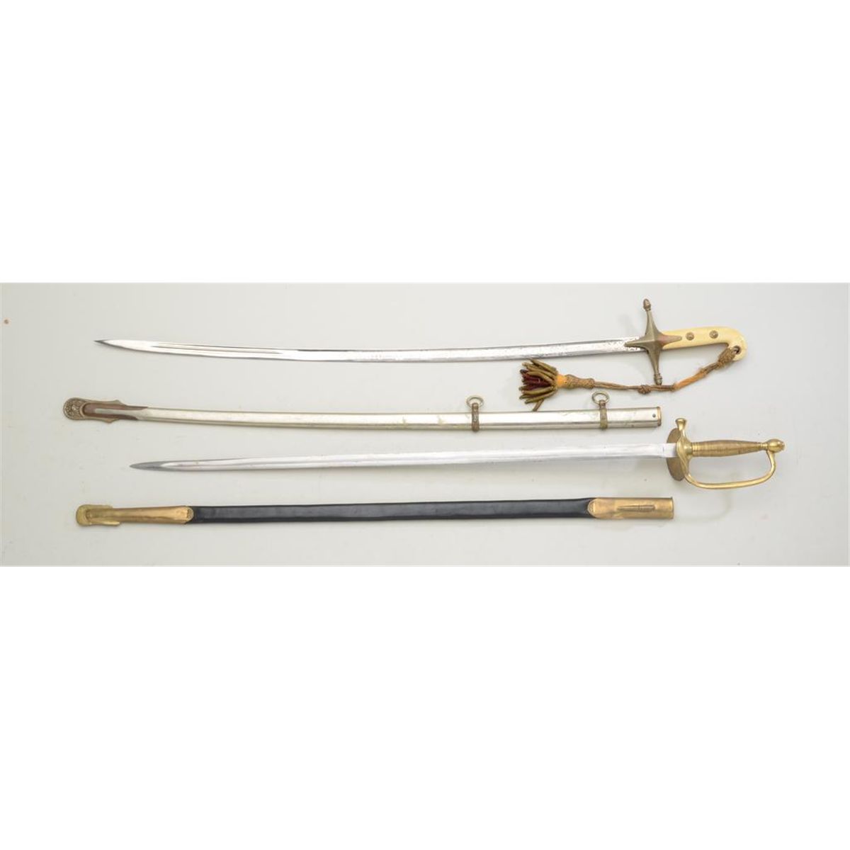 Lot of two display swords including a rough condition Civil War era ...
