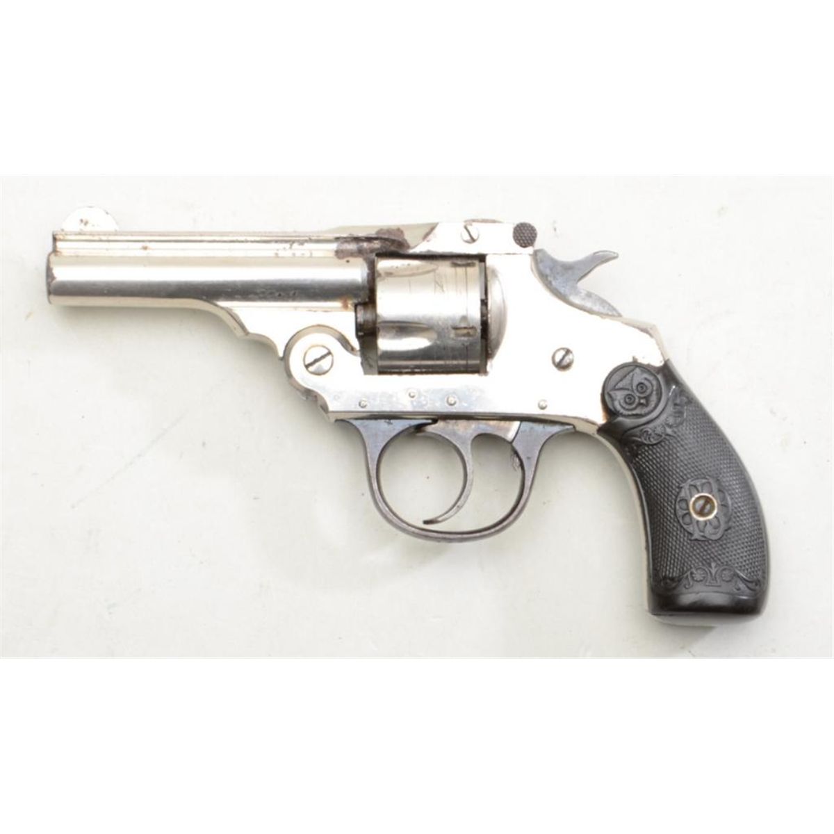 Iver-Johnson top break DA revolver, .32 cal., 3” barrel, nickel finish ...