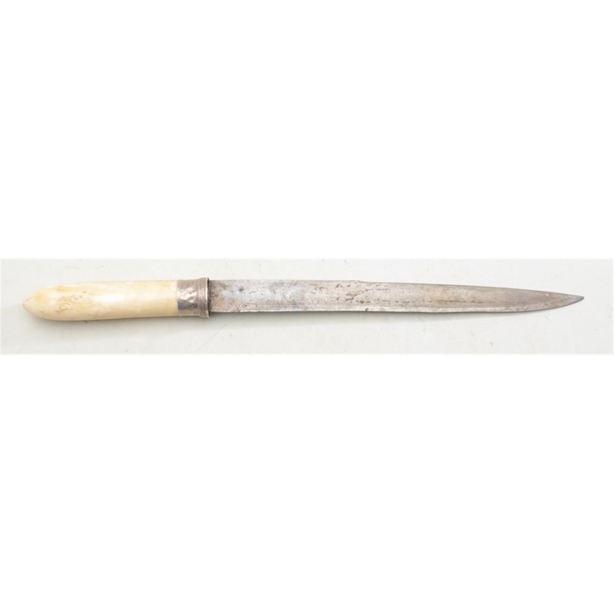Long blade dagger with marine ivory-like grip, approx. 15” overall with ...