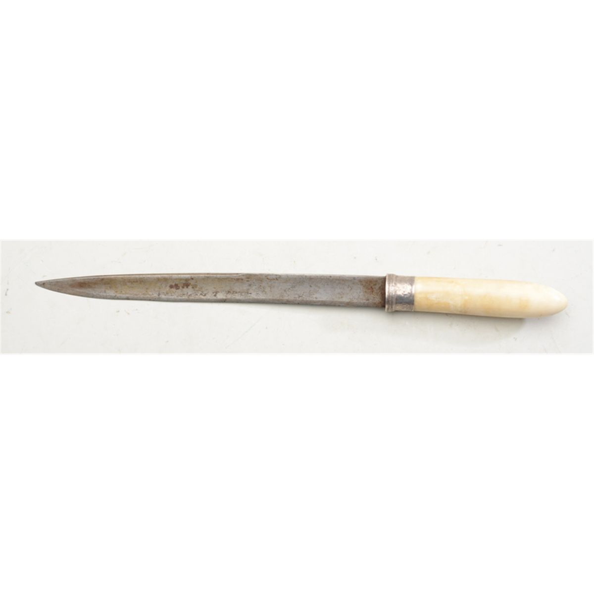 Long blade dagger with marine ivory-like grip, approx. 15” overall with ...
