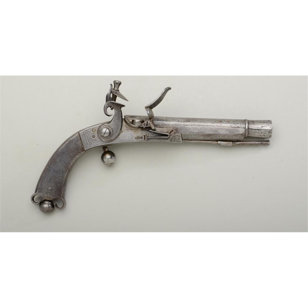 Scottish style all metal flintlock pistol, circa late 18th, early 19th ...