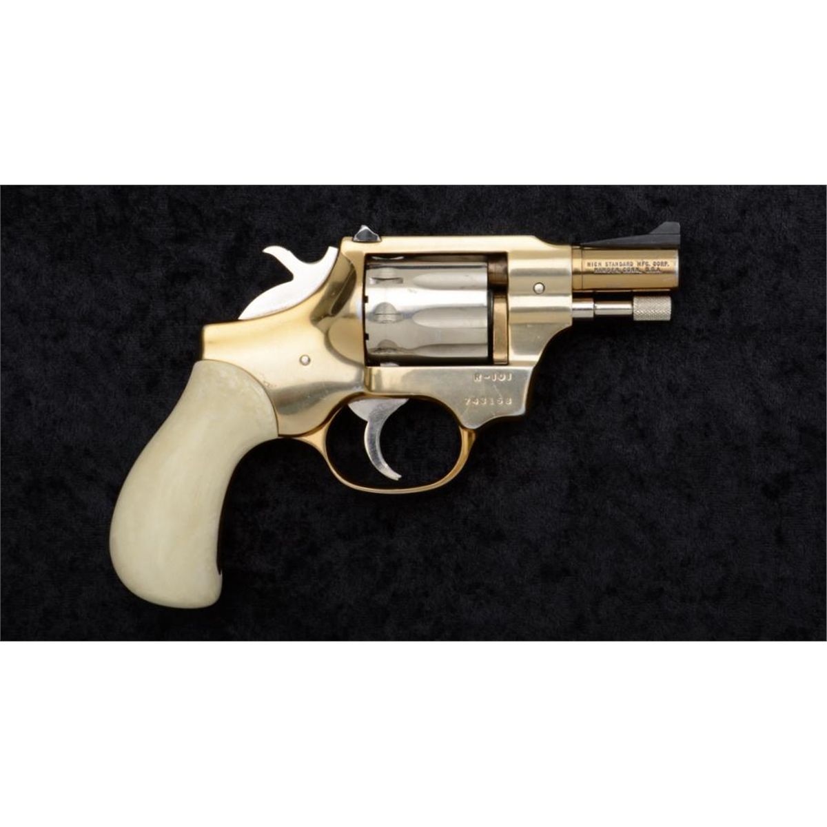 High Standard Model R-101 DA revolver, .22 cal., gold and nickel finish ...