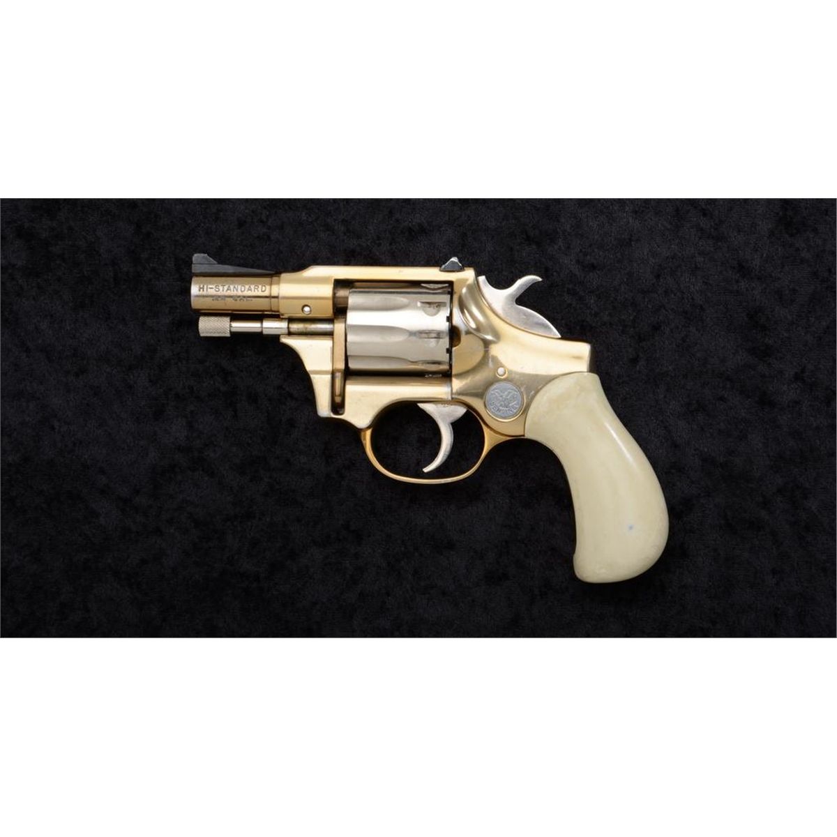 High Standard Model R-101 DA revolver, .22 cal., gold and nickel finish ...