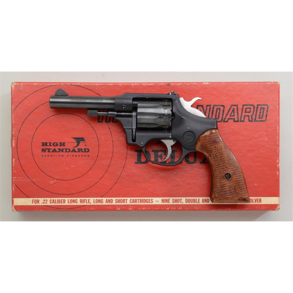 High Standard Sentinel Deluxe DA revolver in factory red cardboard box ...