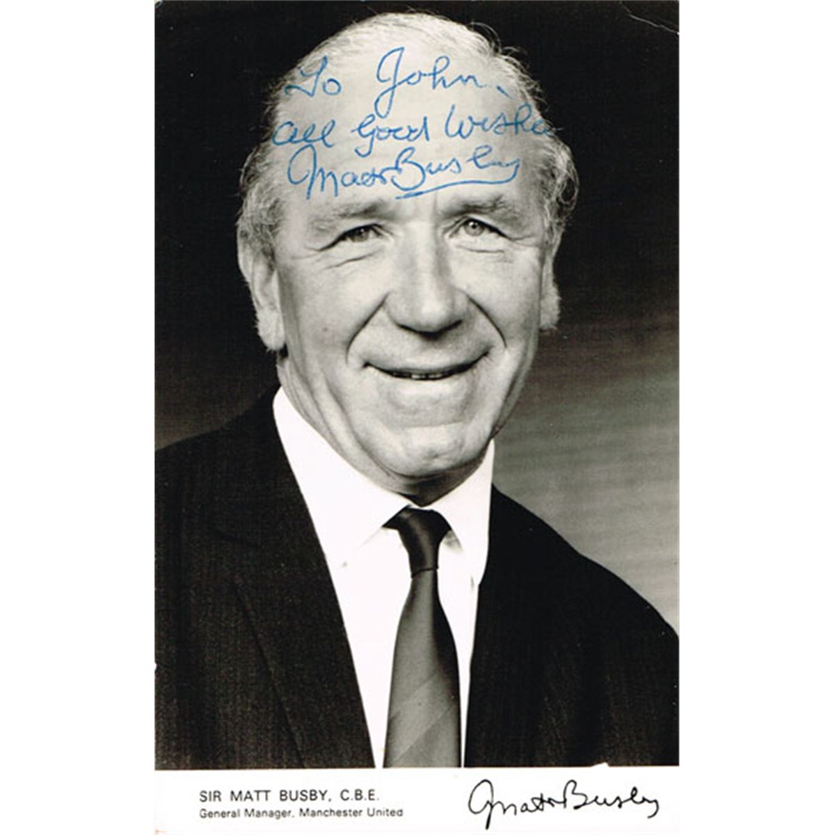 Football Manchester United Matt Busby autographed photograph