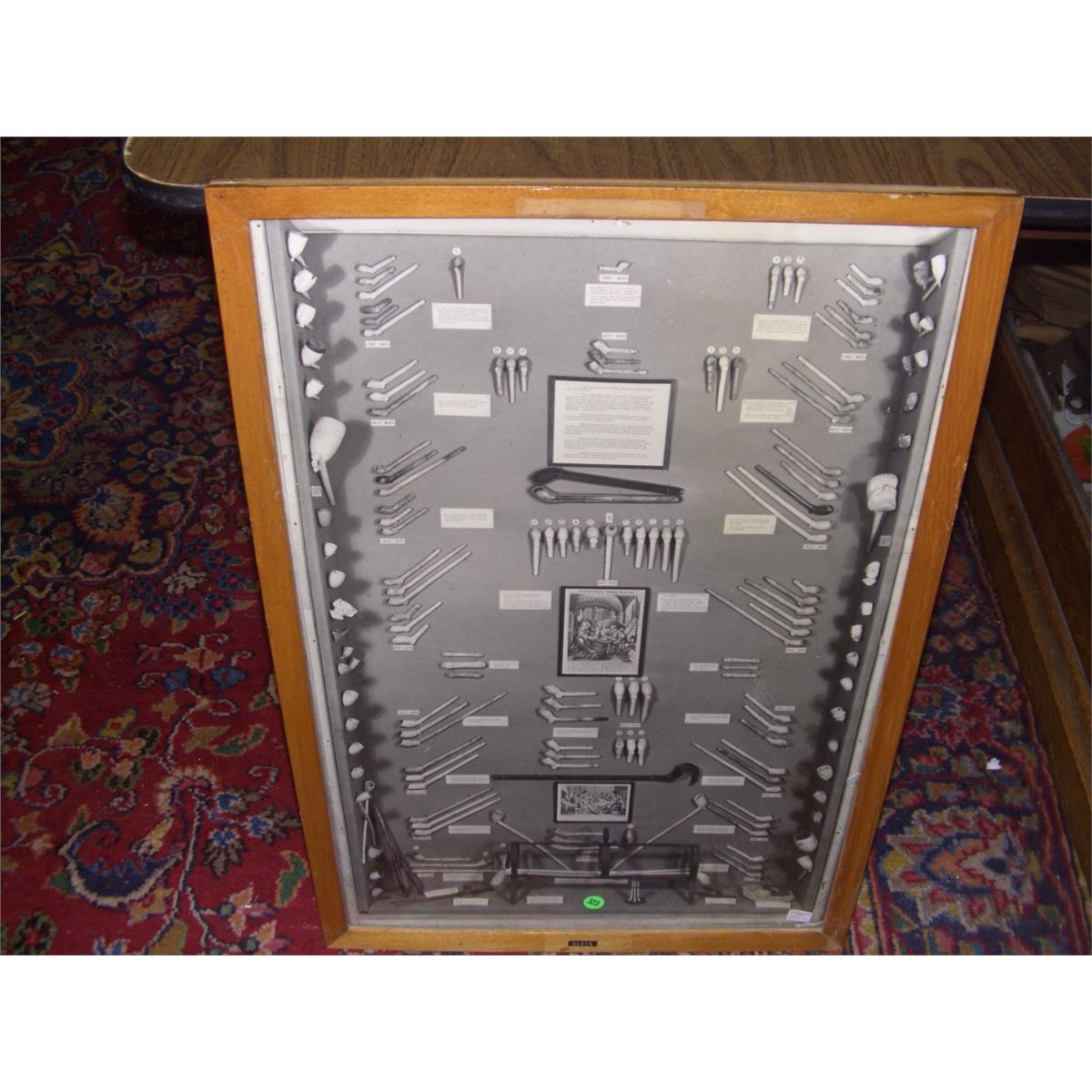 vintage framed pipe display