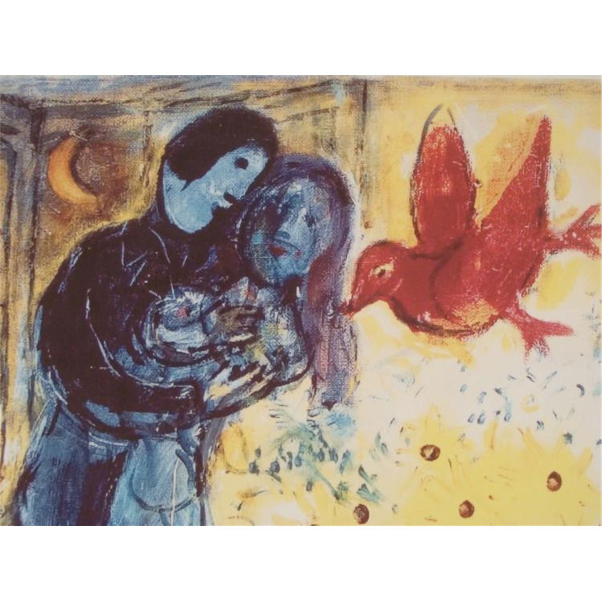 Marc Chagall : Lovers and Daisies Romantic Art Print