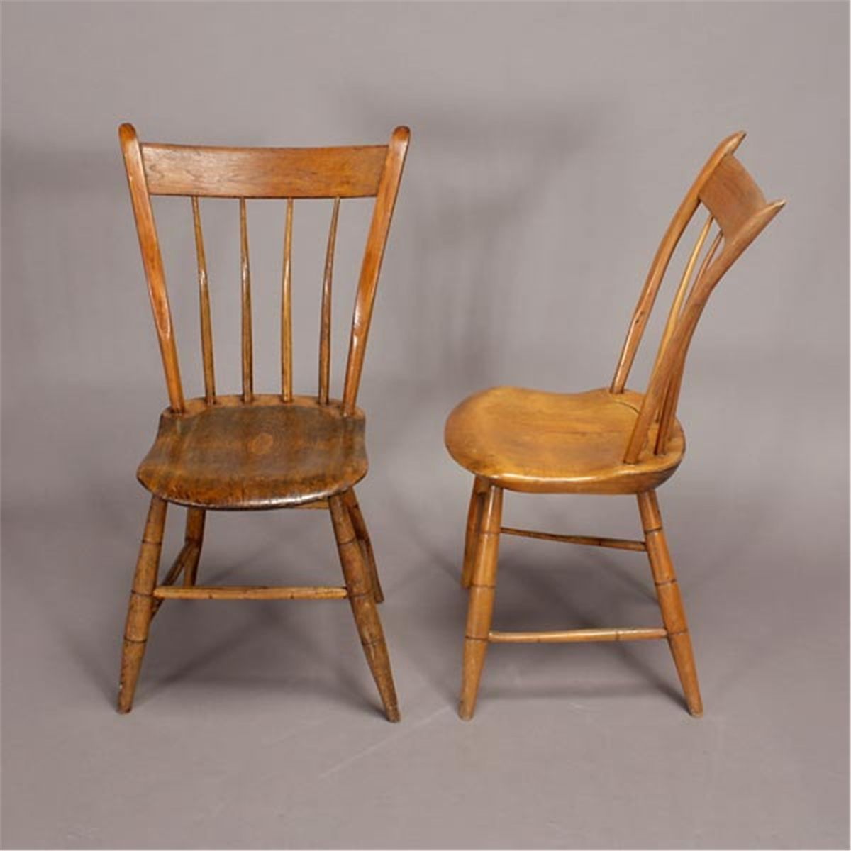 Four American Thumb Back Windsor Chairs