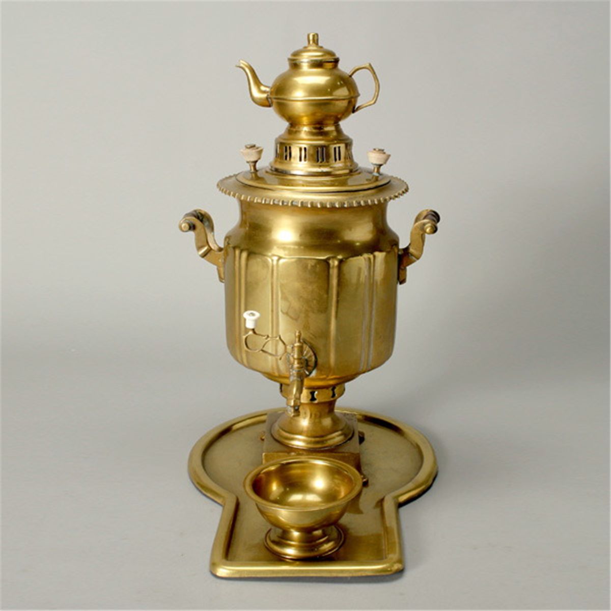 Persian Brass Samovar, with associated tray and pot