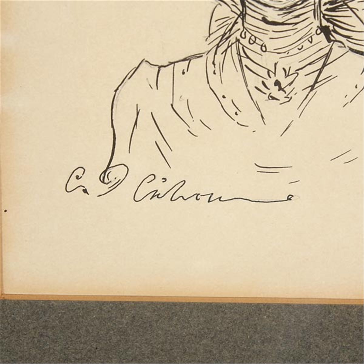 C D Gibson "Portrait of a Girl" Ink