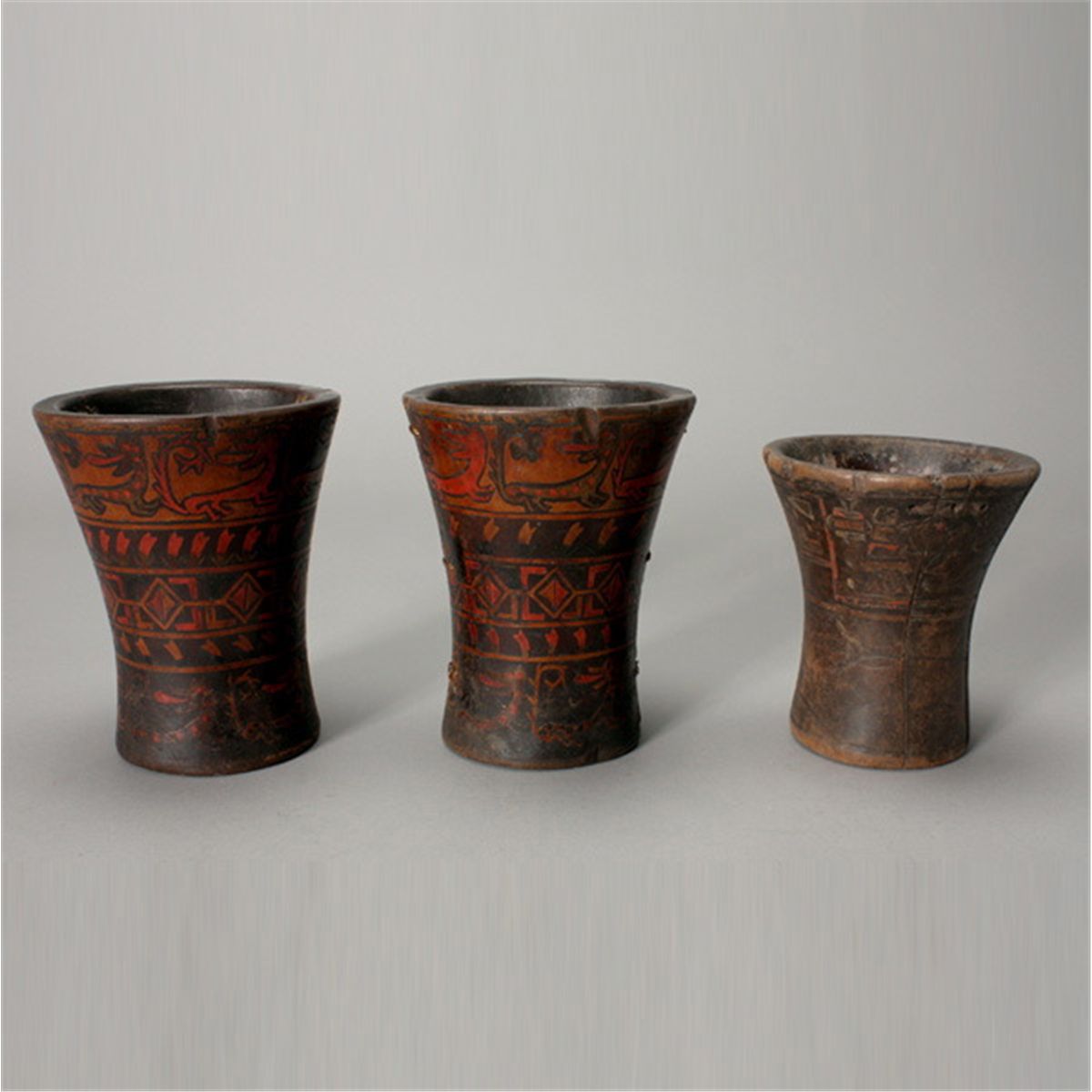 three inca kero vessels