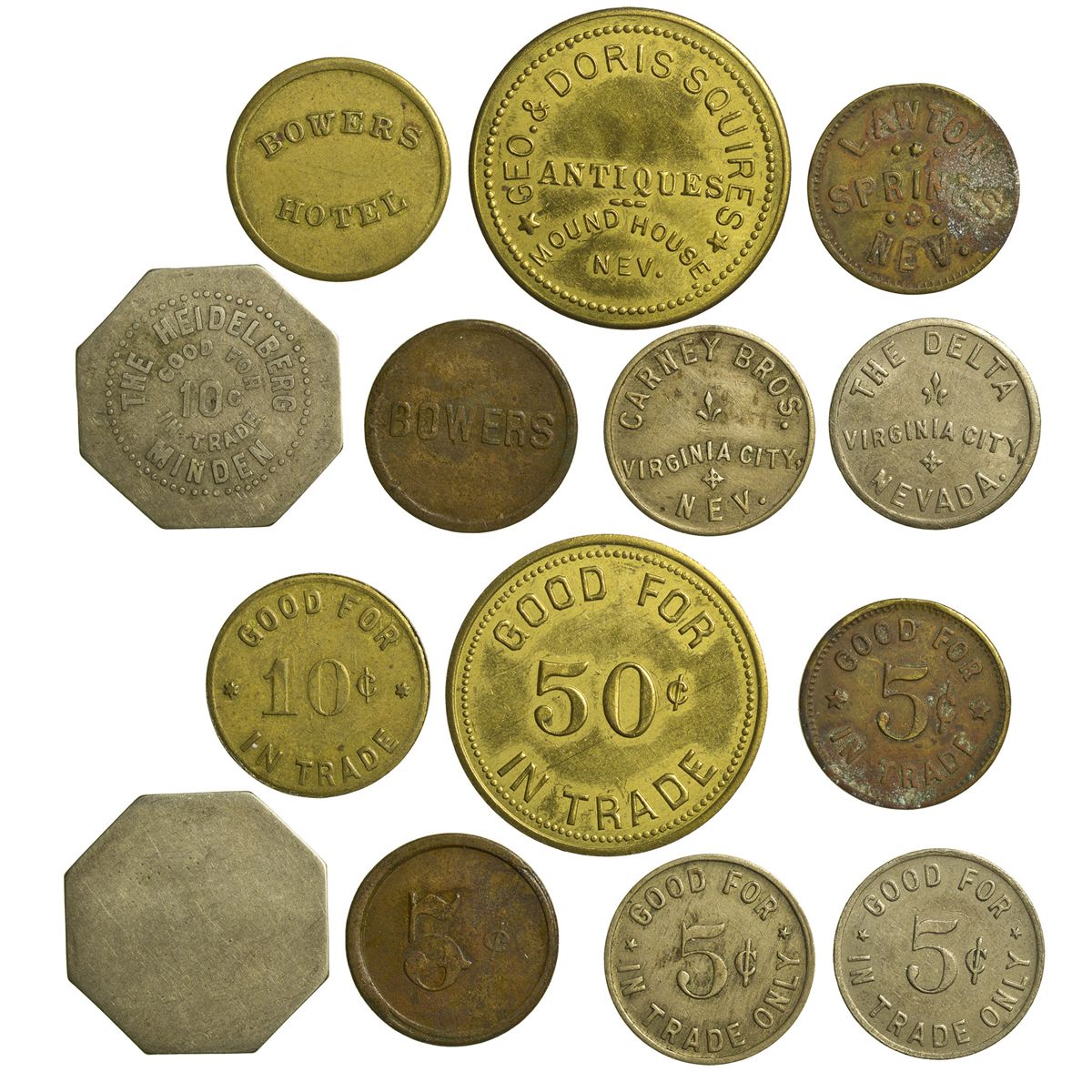 NV - Virginia City,Storey County - Bowers Tokens