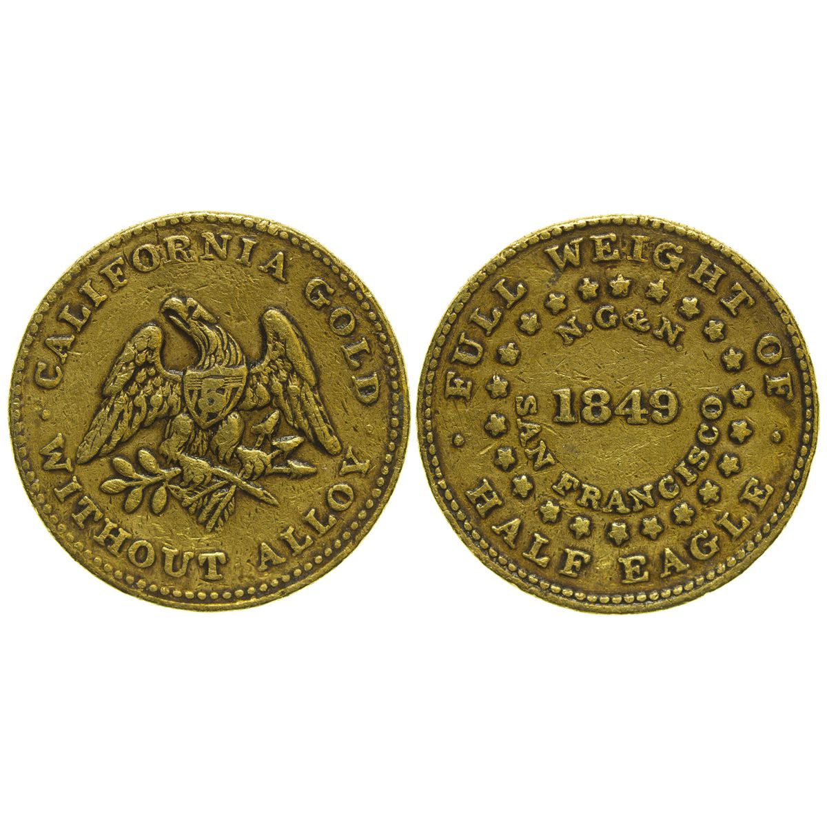 CA - San Francisco,1849 - Norris, Greg Norris Five Dollar Gold Coin