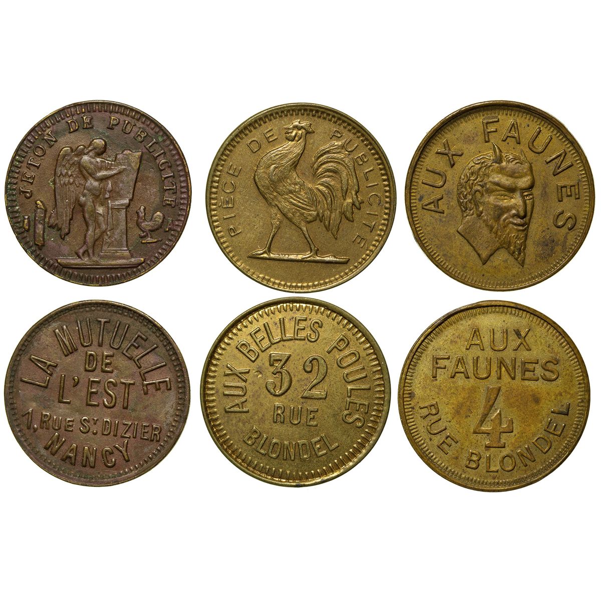 France,c1890-1910 - French Brothel Tokens