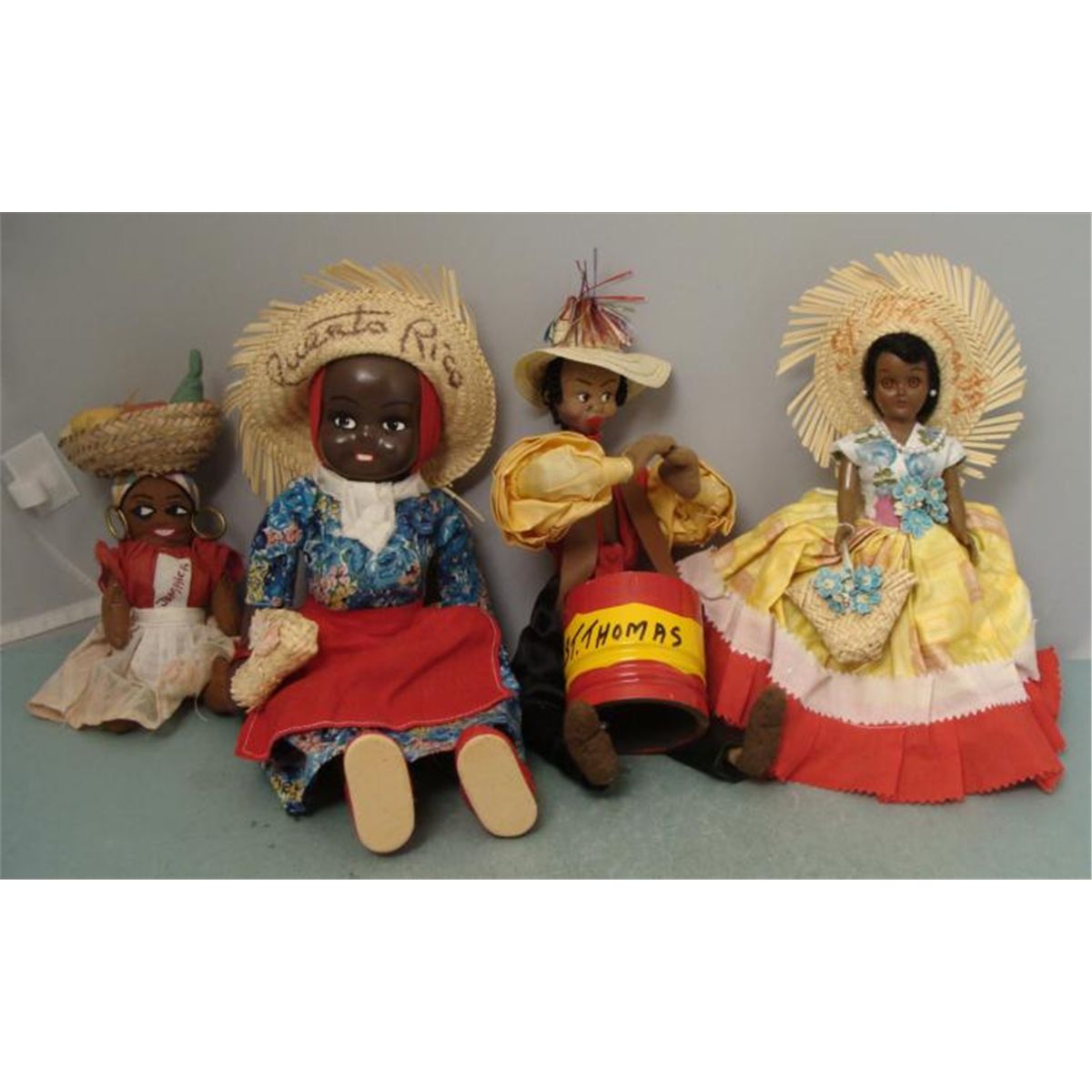 4 Vintage Island Dolls Jamaica St. Thomas Puerto Rico