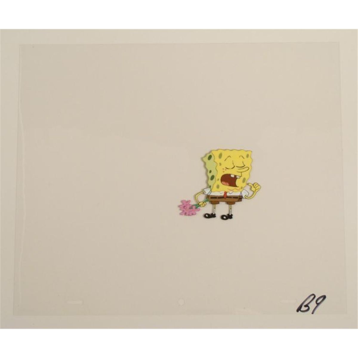 Art Cel SpongeBob Original Eyes Closed Animation His