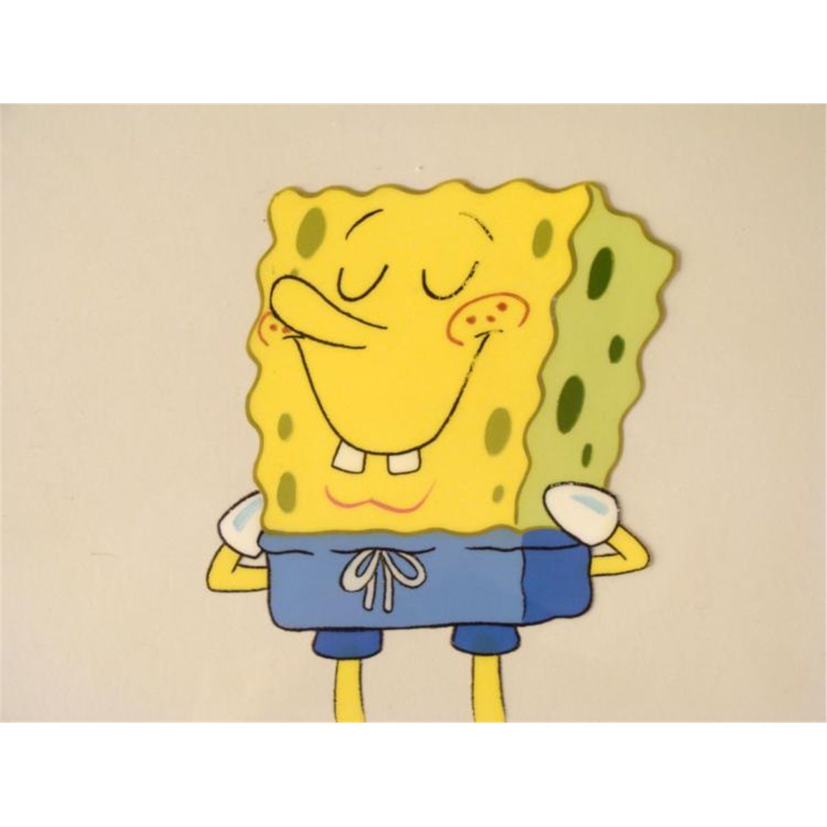 SpongeBob Content Original Art Cel Production Blue Suit