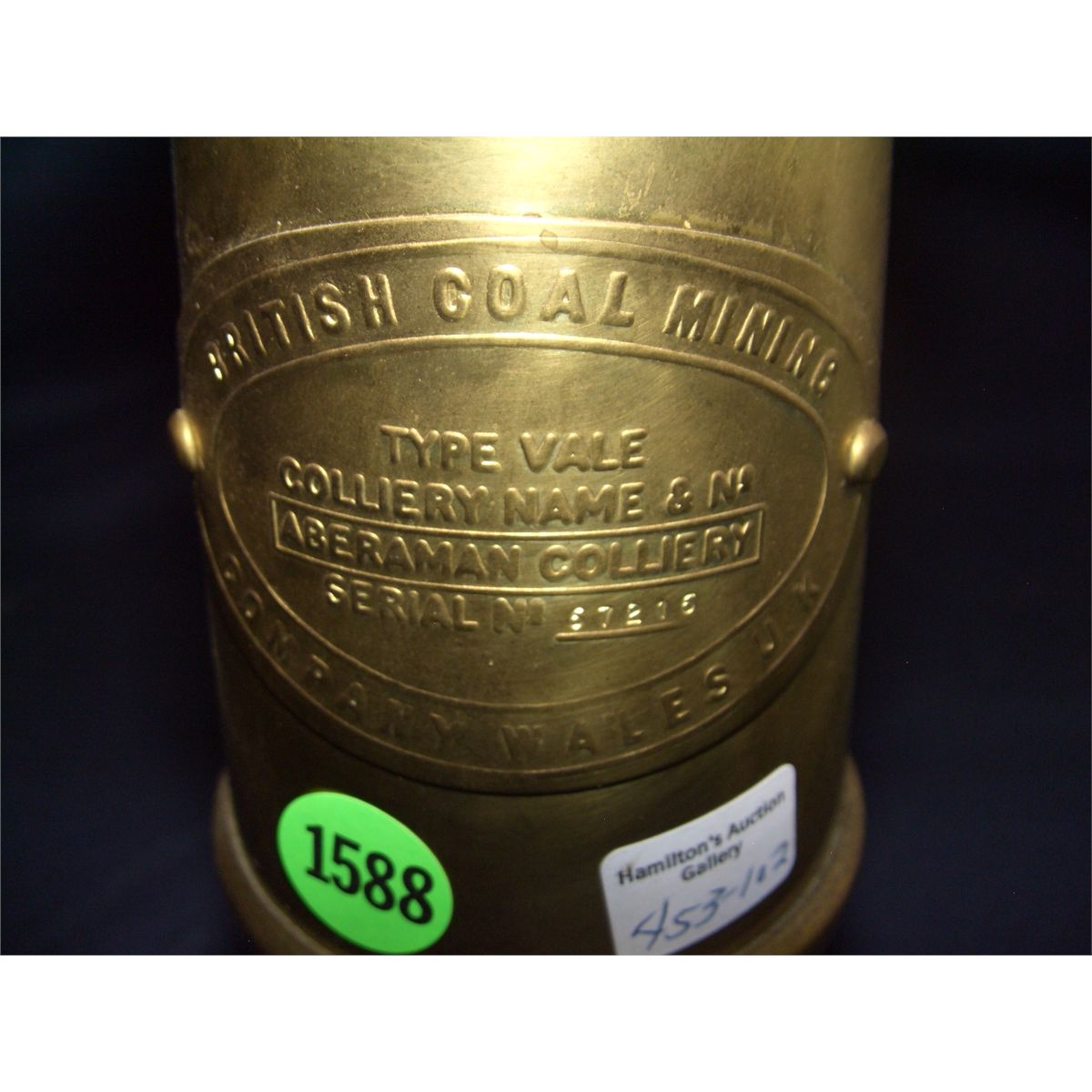 brass vintage British coal mining lamp