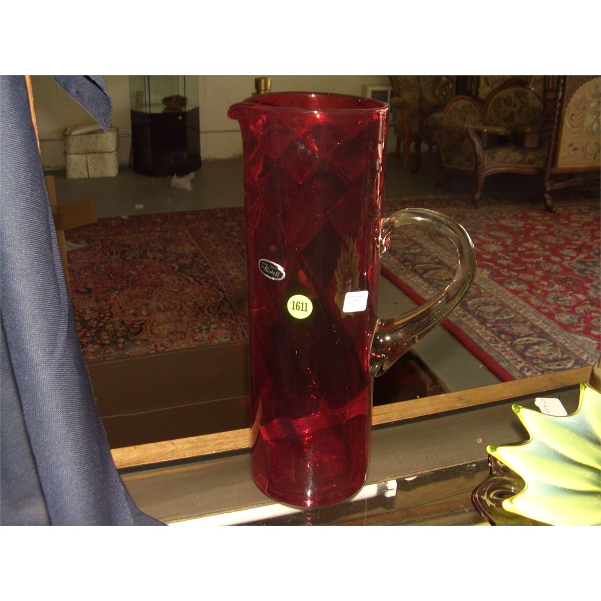 large ruby glass pitcher by Bischoff