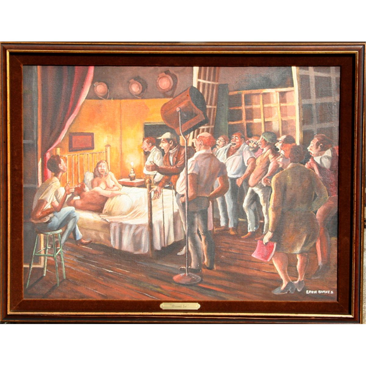 Ernie Barnes, Closed Set, Oil Painting