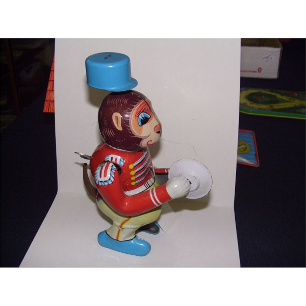 vintage tin toy wind up monkey band toy S.Y. Japan
