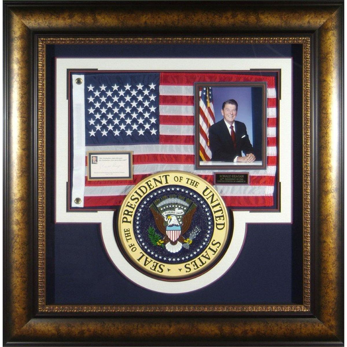 Historical: RONALD REAGAN:Ronald Reagan signed presidential collage ...